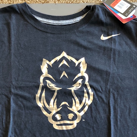Nike | Shirts | Nike Drifit Arkansas Razorbacks Silver Foil Logo | Poshmark